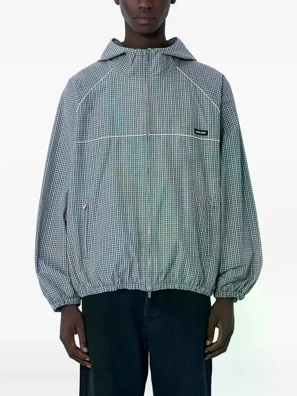 Miu Miu Hooded Check Jacket