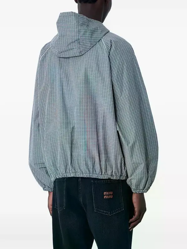 Miu Miu Hooded Check Jacket