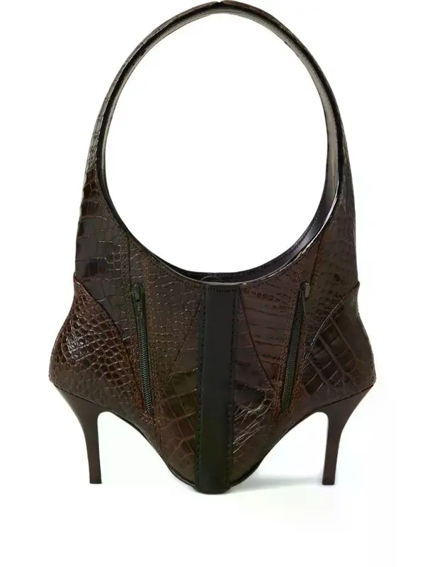 EDEN TAN Croc-embossed Leather Tote Bag