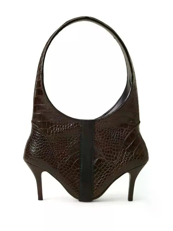 EDEN TAN Croc-embossed Leather Tote Bag