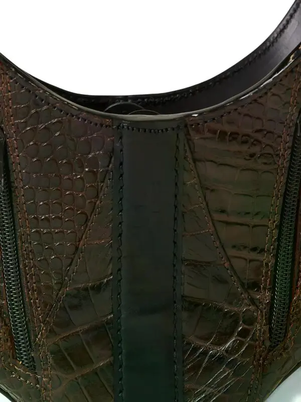 EDEN TAN Croc-embossed Leather Tote Bag