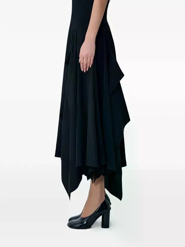 Yohji Yamamoto Panelled Flared Midi Skirt