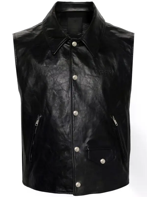 Givenchy Press-stud Leather Gilet