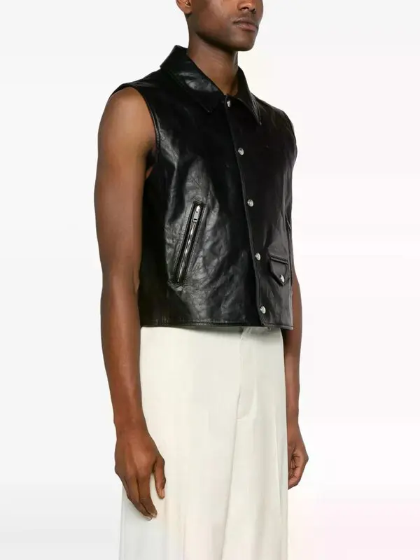 Givenchy Press-stud Leather Gilet