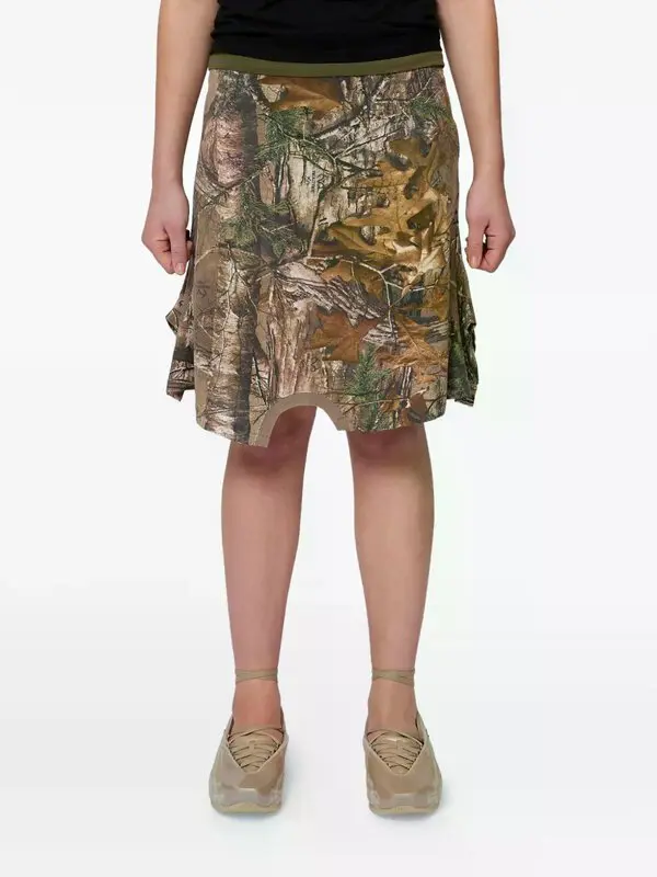 GINA CORRIERI Camo-print Layered Midi Skirt