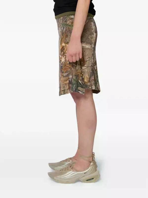 GINA CORRIERI Camo-print Layered Midi Skirt
