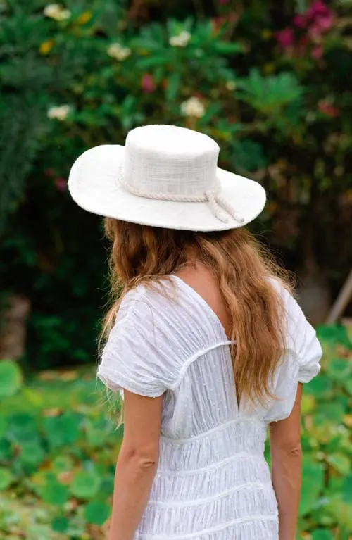 BRUNNA.CO Loretta Linen Jute Boater Hat