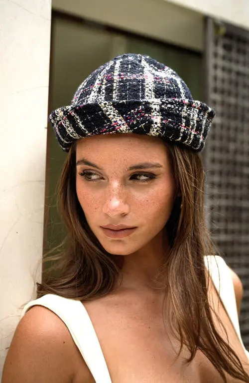 BRUNNA.CO Plaid Tweed Sailor Hat