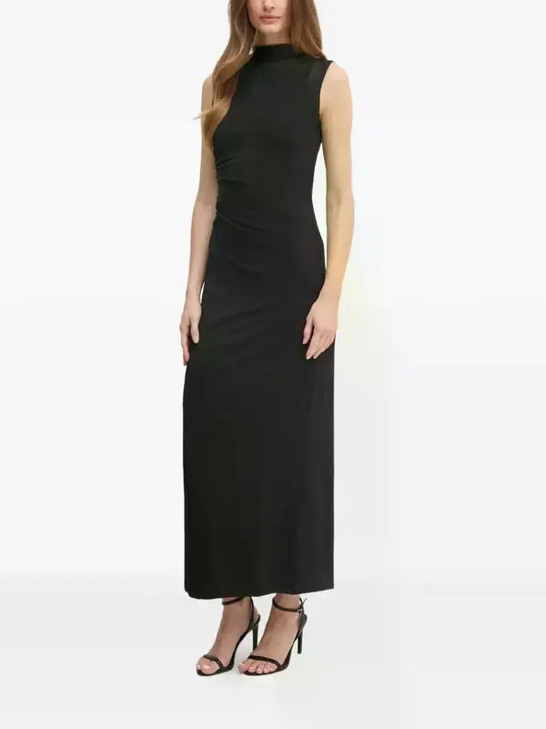 OUI Mock-neck Ruched Maxi Dress