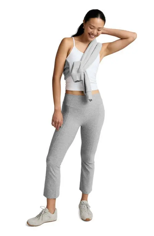 Beyond Yoga Spacedye Pintuck Kick Flare Pants - Silver Mist