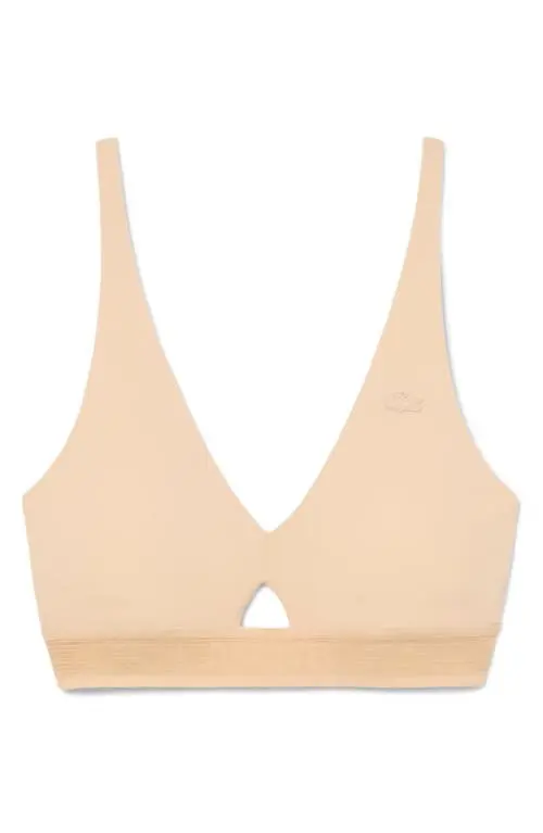 Lacoste Cutout Wireless Microfiber Bra - Biscuit