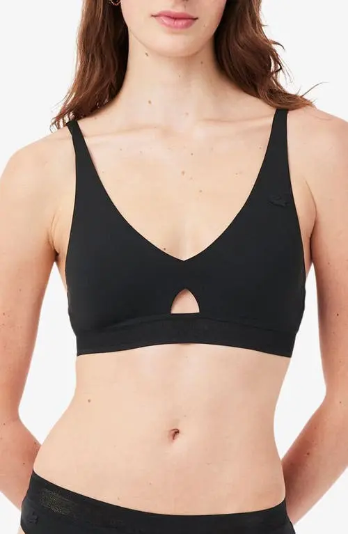 Lacoste Cutout Wireless Microfiber Bra - Black