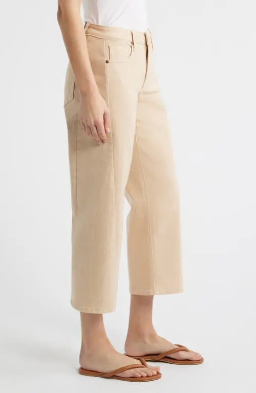 CITY BLUES Forward Seam Crop Wide Leg Jeans - Ecru