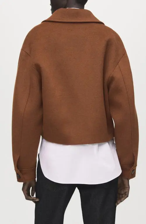 Mango Zip-front Wool Blend Jacket