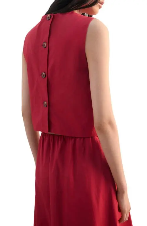 Mango Back Button Cotton Top