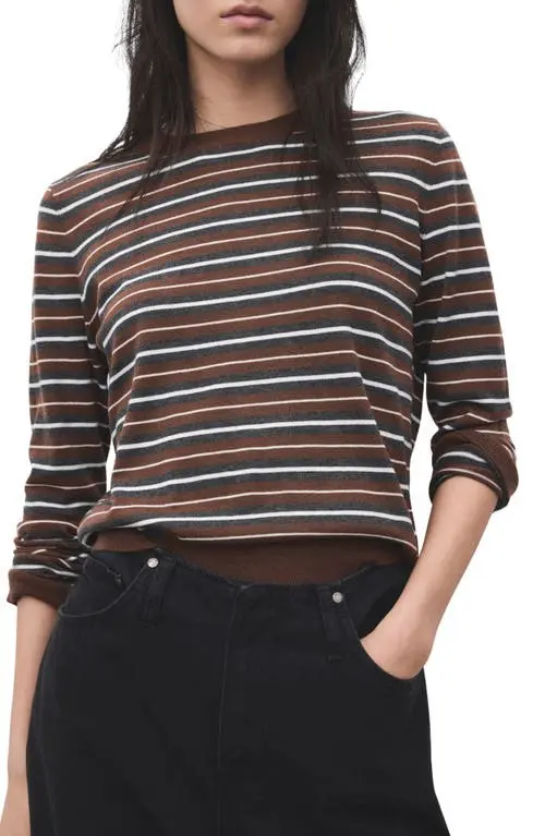 Mango Striped Crewneck Sweater