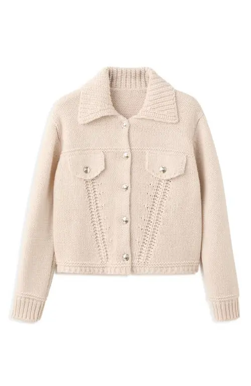 Mango Faceted Button Cardigan