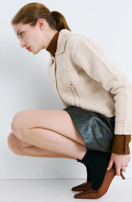 Mango Faceted Button Cardigan