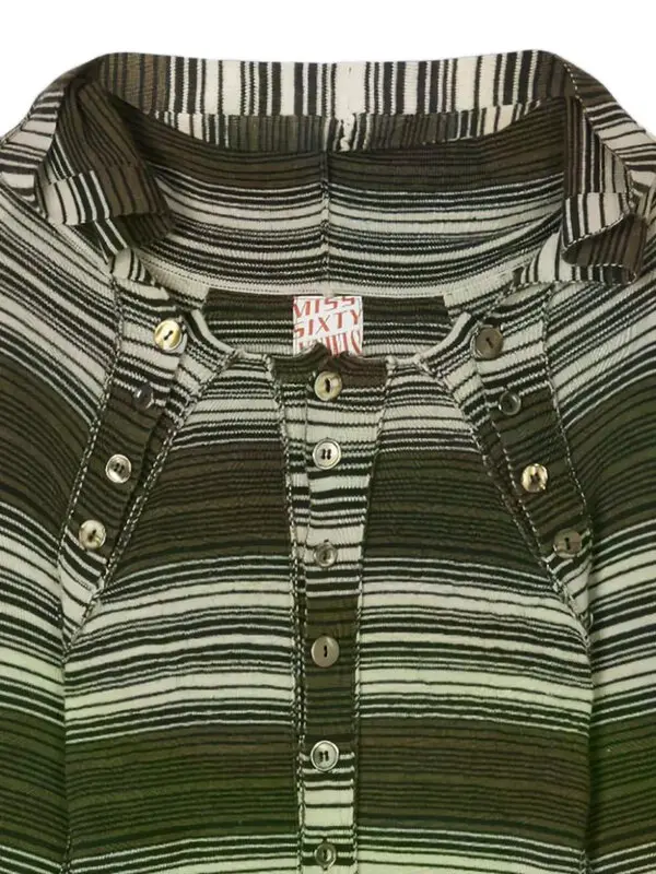 Miss Sixty Striped Hooded Button Top