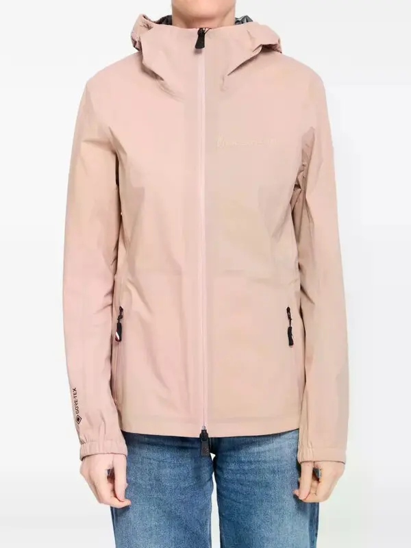 Moncler Hooded Logo-detail Jacket - Pink