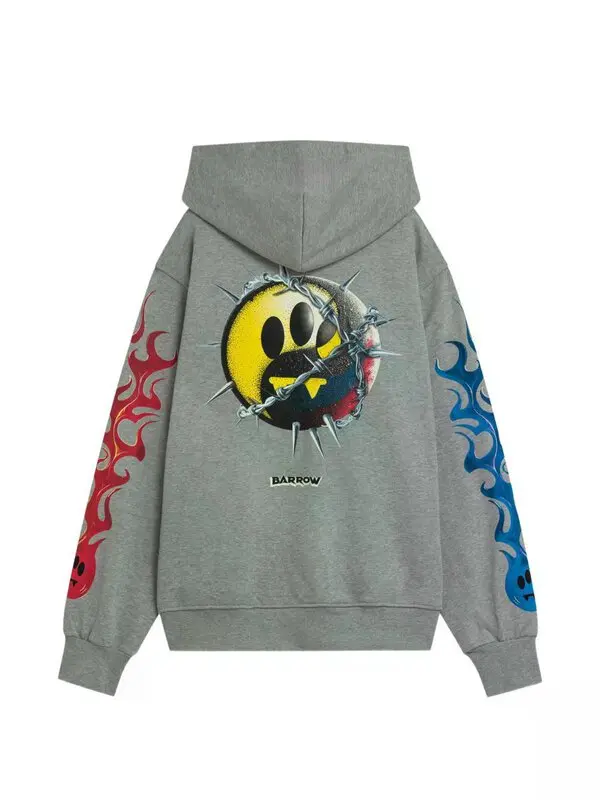 BARROW Graphic Print Hoodie - Grey