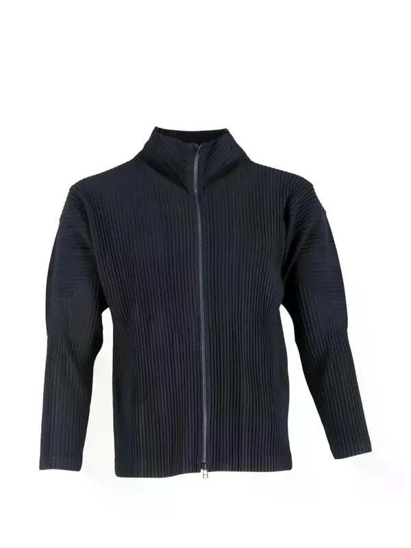 Issey Miyake Plissé Zip-up Jacket - Blue