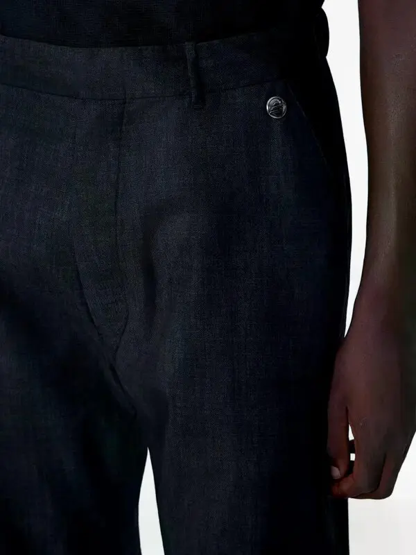 MOOS STUDIO Mid-rise Wool Pleated Trousers