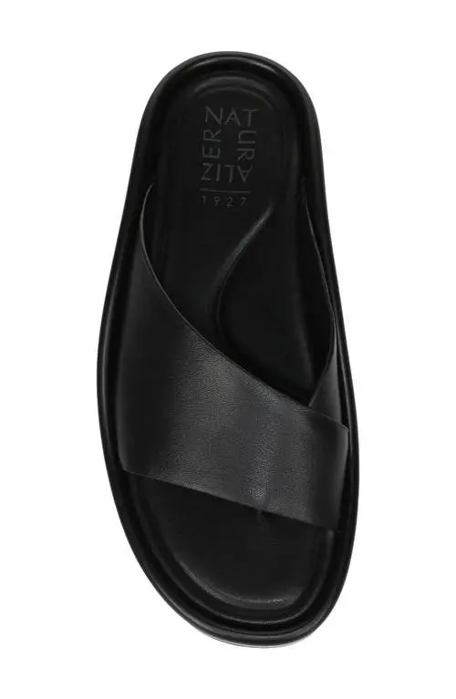 Naturalizer Asymmetric Leather Sandals - Black