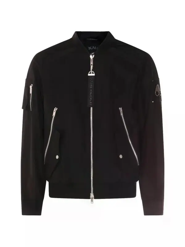 Moose Knuckles Logo-detail Bomber Jacket - Black