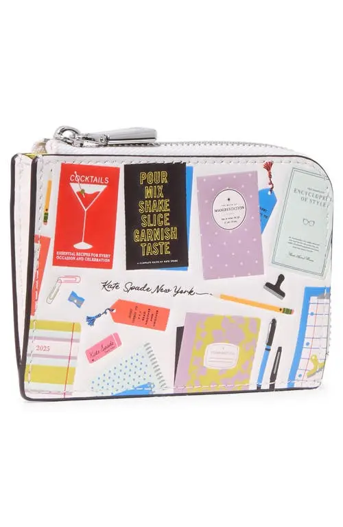 Kate Spade New York Best Seller Mini Zip Card Case - Cream Multi