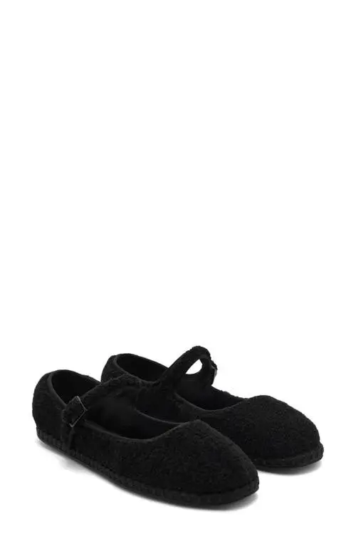 Mango Faux Shearling Ballerina Flat