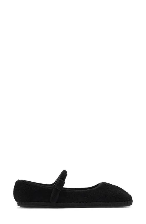 Mango Faux Shearling Ballerina Flat