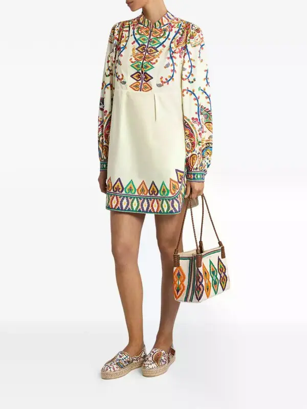 Etro Paisley-print Mini Dress - White