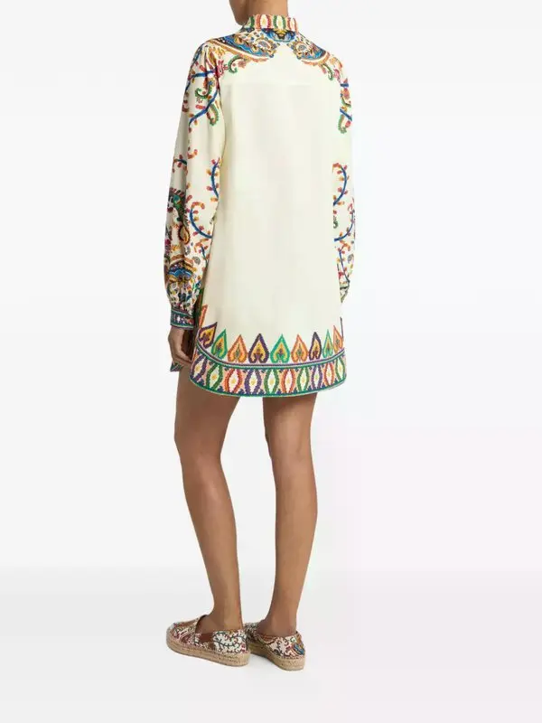 Etro Paisley-print Mini Dress - White