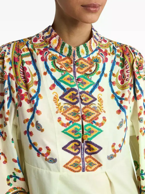 Etro Paisley-print Mini Dress - White