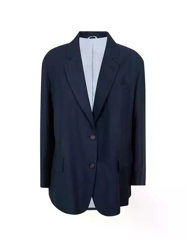 Brunello Cucinelli Buttoned Flap-pocket Blazer - Blue