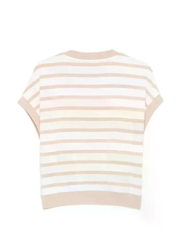 Liu Jo Striped V-neck T-shirt - White