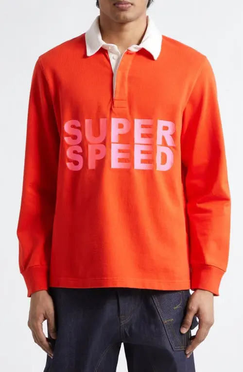 JW Anderson Super Speed Rugby Polo - Bright Red