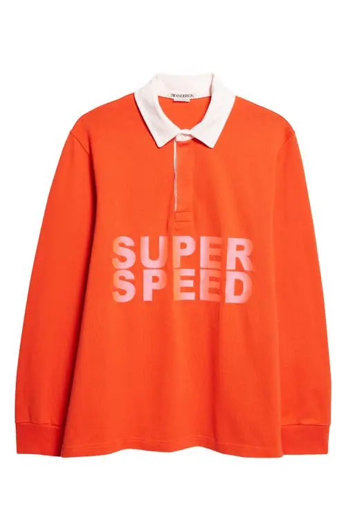 JW Anderson Super Speed Rugby Polo - Bright Red