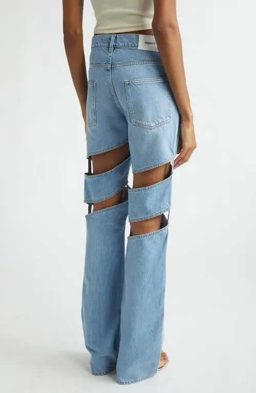 Coperni Spiral Straight Cut Jeans - Blue Light Blue