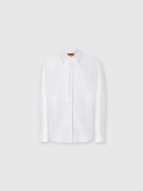Missoni Cotton Jacquard Shirt With Tone-on-tone Zigzag Pattern - White