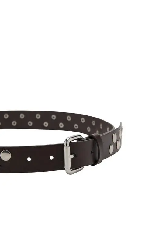 Mango Studded Faux Leather Belt