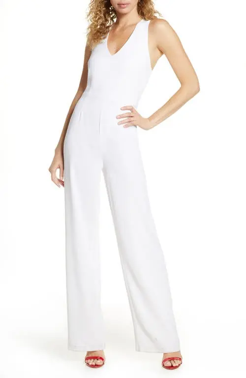 Steve Madden Bb Dakota Just One Look Stretch Crepe Jumpsuit - Optic White