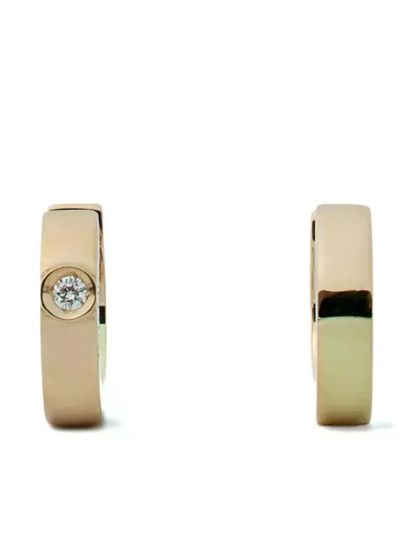 TOTEME 18k Yellow Diamond Huggie Earrings - Gold