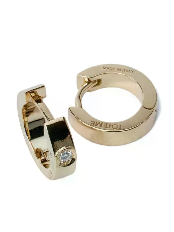 TOTEME 18k Yellow Diamond Huggie Earrings