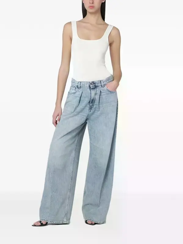 HAIKURE Whiskering-effect Five-pocket Jeans