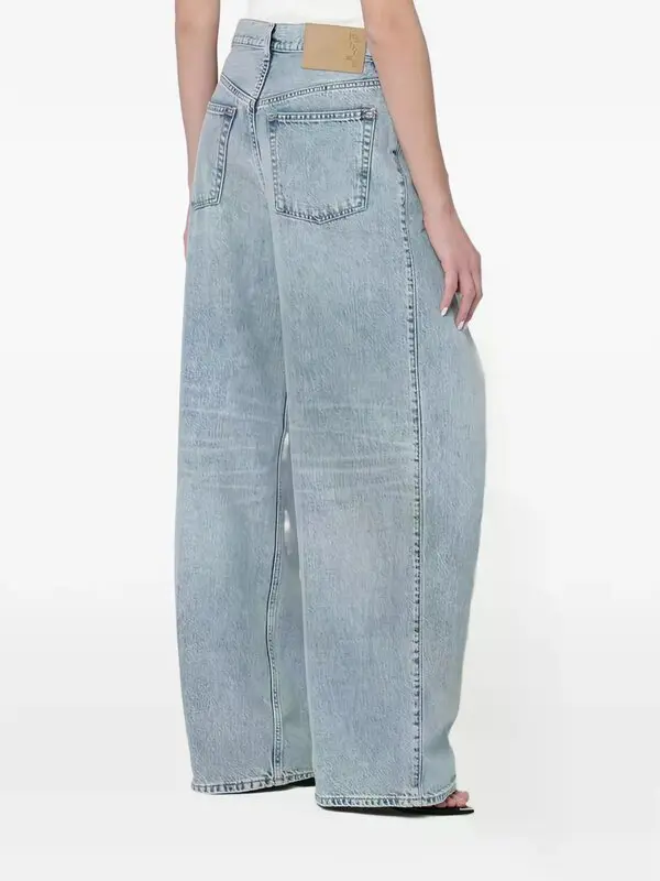 HAIKURE Whiskering-effect Five-pocket Jeans