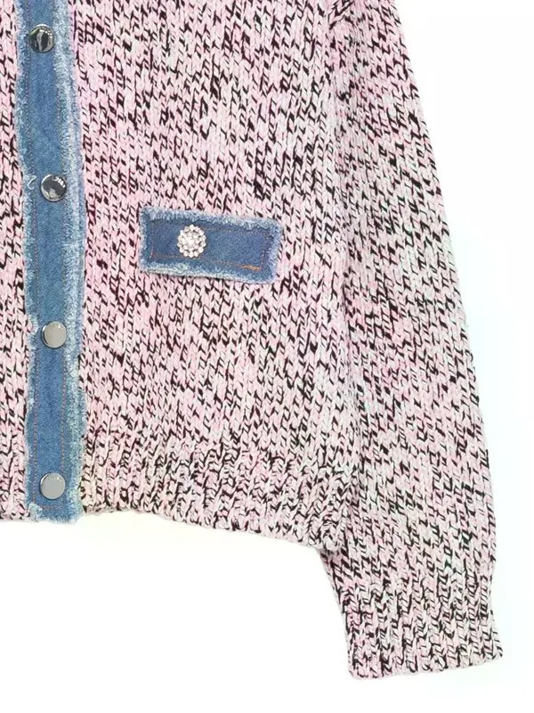 Liu Jo Mouliné Cardigan With Bejewelled Buttons