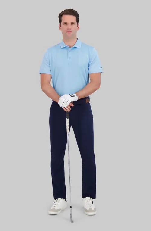 Ben Sherman Tonal Diamond Jacquard Performance Golf Polo - Light Blue
