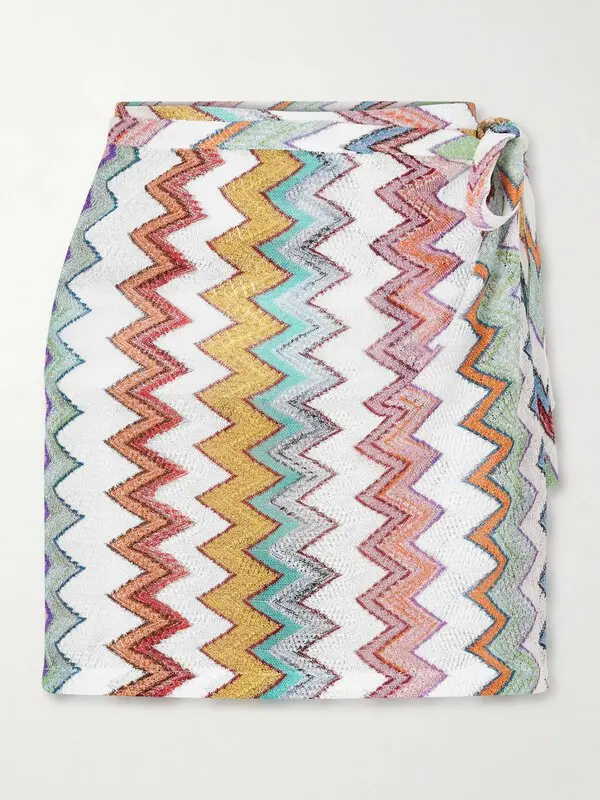 Missoni Striped Metallic Crochet-knit Mini Skirt - Multi